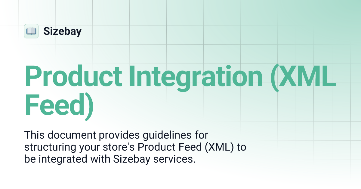 XML Feed Product Integration | Sizebay
